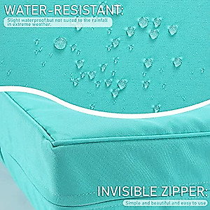 Kinlop 15 Pack Outdoor Cushion Covers Set, Replacement Patio Furniture Cushions, Outdoor Sectional Cushions for 6 Seat Sectional Furniture Sofa Chair with Water Repellent Fabric Cover (Turquoise)