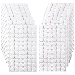 Self Adhesive Dots, 1056pcs(528 Pairs) 0.59” Diameter White Sticky dots, Hook & Loop dots with Strong Adhesive, Sticky Back Coins Tapes 15mm for Classroom, Office, Home
