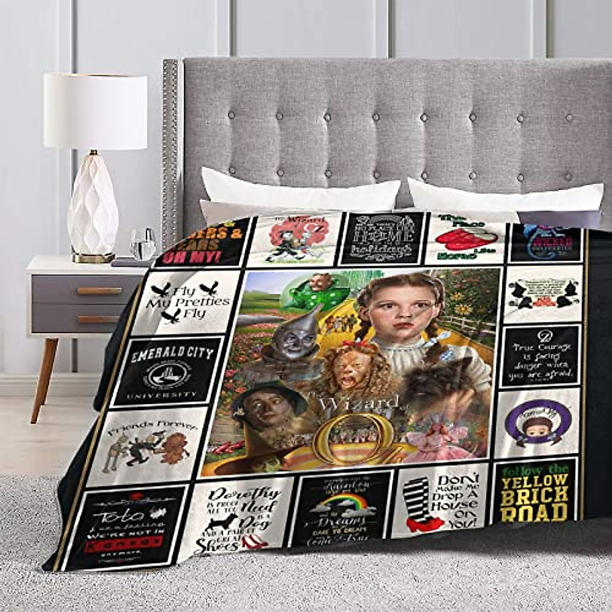 Cartoon of oz Throw Blanket 50"X40" Ultra-Soft Anti-Pilling Flannel for Living,Couch,Chair,Sofa,Room Or Bed to Be Gift