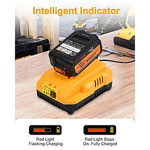 Lenoya 2Packs Battery Replacement for Dewalt 20V Battery 6000mAh & 12v/20v Charger DCB112 Combo