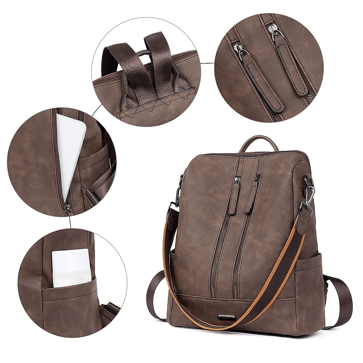 CLUCI Backpack Purse for Women Bundles with Kid's School Backpack for Boys&Girls