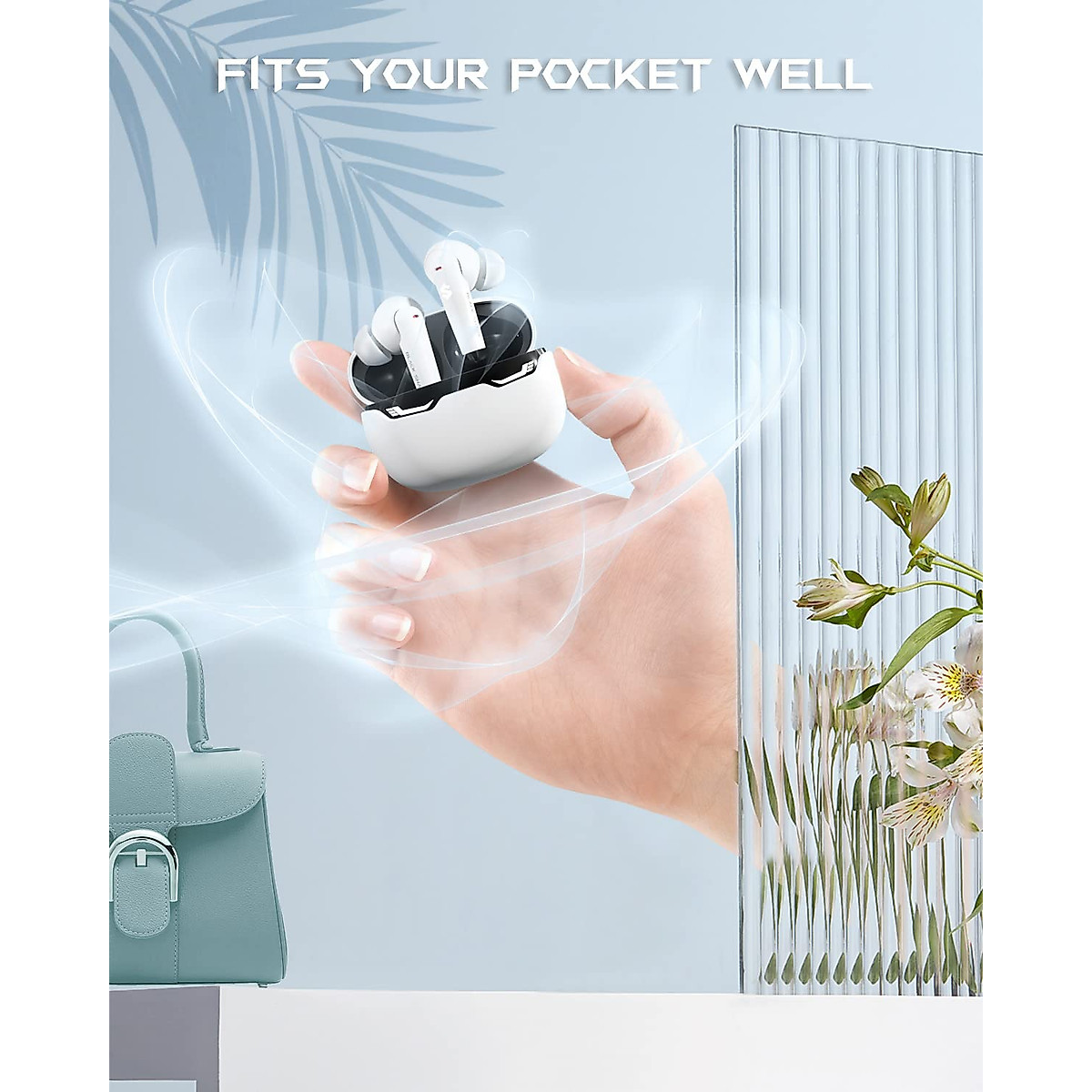 Black Shark Bluetooth Earbuds Wireless Earbuds with Emoji LED Light, Gaming Earbuds with 45ms Ultra Low Latency, Bluetooth 5.1, Music and Gaming Dual Modes, 24H Playtime, IPX5 Waterproof- White