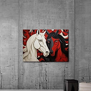 Majestic Black Stallion Galloping In The Clouds, Black Horse On Salt Flats, Canvas Print, Black Horse Print, Black Horse Wall Art