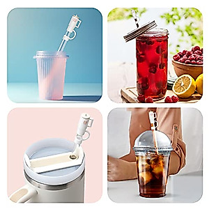 4 PCS Straw Covers Cap for Stanley Cup, Silicone Straw Tip Covers for Stanley 30 & 40 Oz Tumbler with Handle, Straw Toppers for Stanley Tumbler Cup