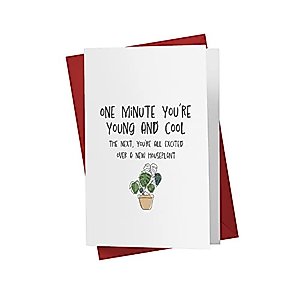 Funny Birthday Card For Men and Women, Single Large 5.5 x 8.5 Happy Birthday Card For Him Or Her, Birthday Card For Husband, Birthday Card For Brother - Birthday Card For Sister, Birthday Card For Son, Mom, Dad - Karto - Plants