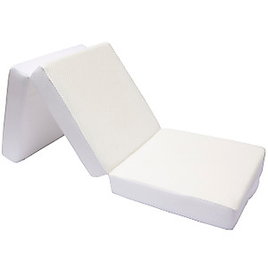 Cheer Collection Tri-Fold Memory Foam Mattress - 4" Thick Gel Infused Foam Folding Bed for Guests, Cot Size - 31" x 75"