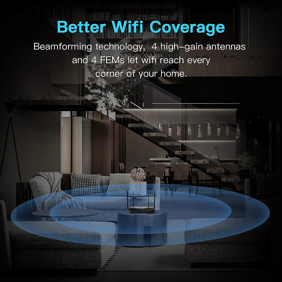 Ancatus AX1800 WiFi 6 Router - Dual Band Gigabit Wireless Internet Router for Home, Speeds Up to 1.8Gbps丨Up to 2100 Sq. Ft Coverage & 40 Devices, 802.11ax Router, MU-MIMO, OFDMA