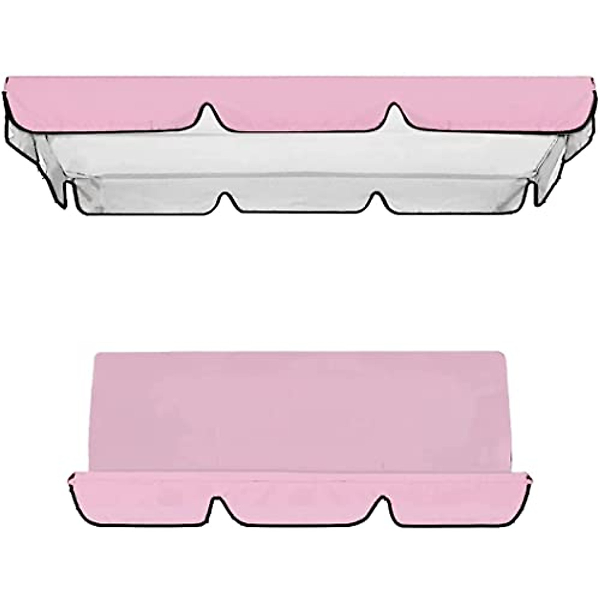 XYQSBY Swing Chair Canopy Seat Replacement Cover, Garden Swing Chair Canopy Replacement 2/3 Seater 210D Waterproof/Anti-UV Silver Coated Oxford Cloth (Color : Beige, Size : 195x125x15CM)