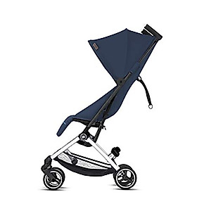 gb Pockit+ All City, Ultra Compact Lightweight Travel Stroller with Front Wheel Suspension, Full Canopy, and Reclining Seat in Night Blue