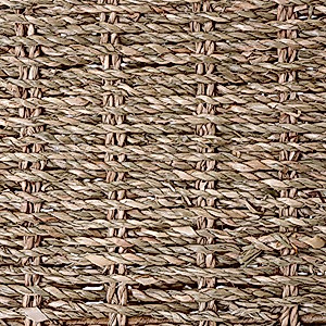 Villacera 14-Inch Wicker Stair Case Basket with Handles | Handmade Woven Seagrass in Natural Color