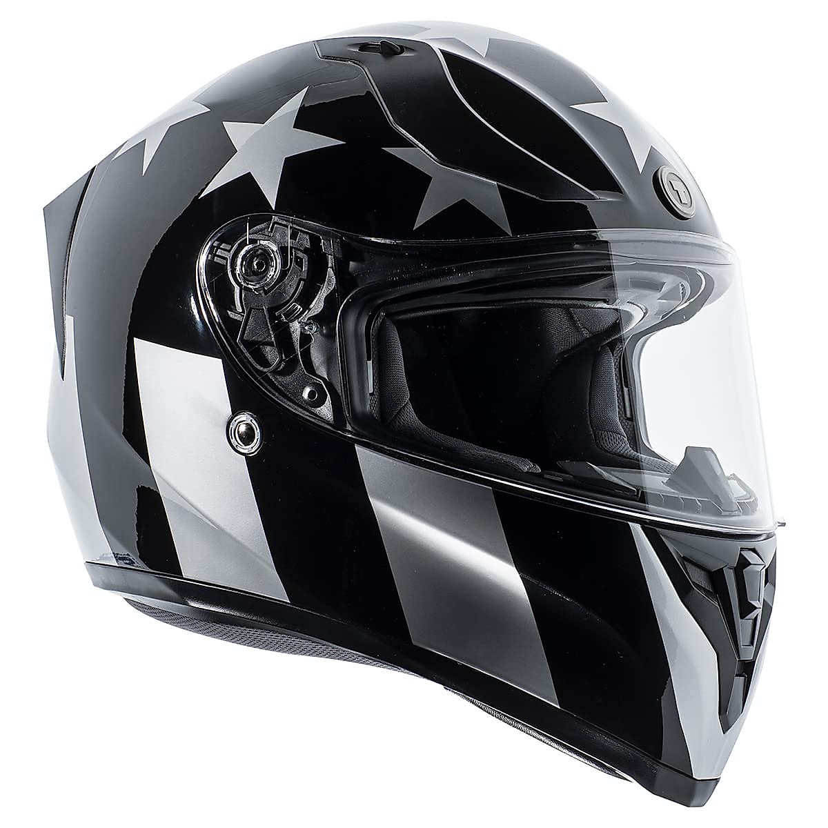 TORC T15B Bluetooth Integrated Full Face Motorcycle Helmet With Graphic (Gloss Black Captain Shadow,Medium)
