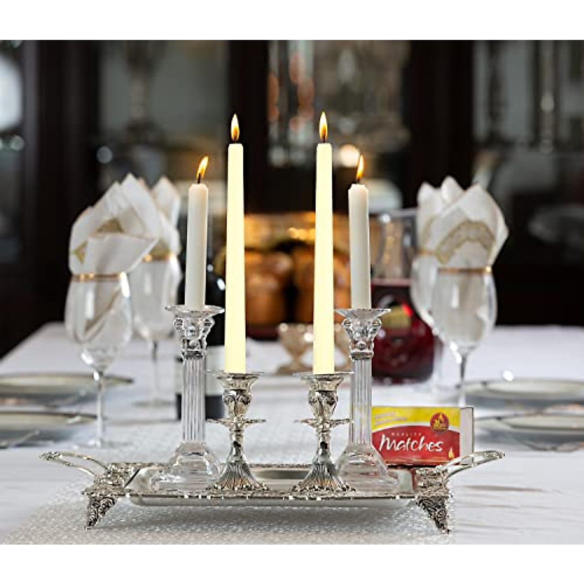 Ner Mitzvah White Beeswax Passover Seder Candles - 8 Hour Burn Time - Tall Beeswax Candles - Pack of 4 Bee Wax Taper Candles