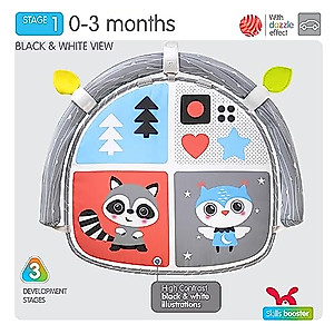 Car Seat Toys For Babies - Double Sided Rear Facing Carseat Toy With Baby Mirror For Infants Girls And Boys 0+ Month by BENBAT - Blue
