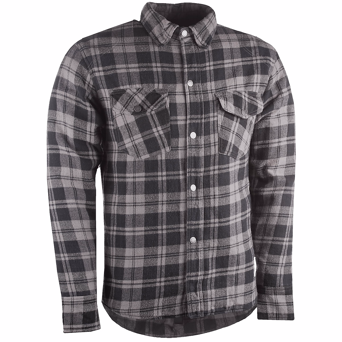 HIGHWAY 21 Marksman Flannel Shirt, Plaid, Button-Down Motorcycle Jacket for Men, Protective Woven Cotton Fabric