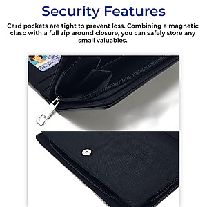 SAGEFINDS Holy Bible Book Wallet | Multi Card and Cash Holder | Magnetic Clasp Closure and Zip Around | Vinyl | 4” x 7.5”