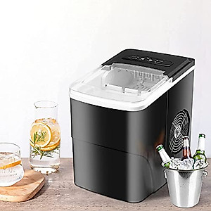 Ice Makers Countertop Ice Machine Maker Countertop for Home/Office/Camping/Mini/Small/Table Top/Tabletop/Electric with Spoon, 26.5 lbs in 24h