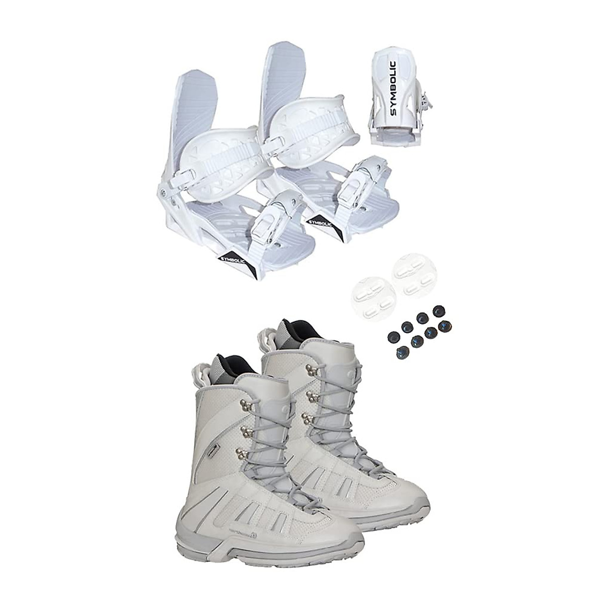 Symbolic Northwave Freedom Snowboard Boots White Flow-Ride Bindings Women's Girls Package 5-7.5 Bindings White to Fit Boots, Boot Size USL 5.5-6 (WL5)