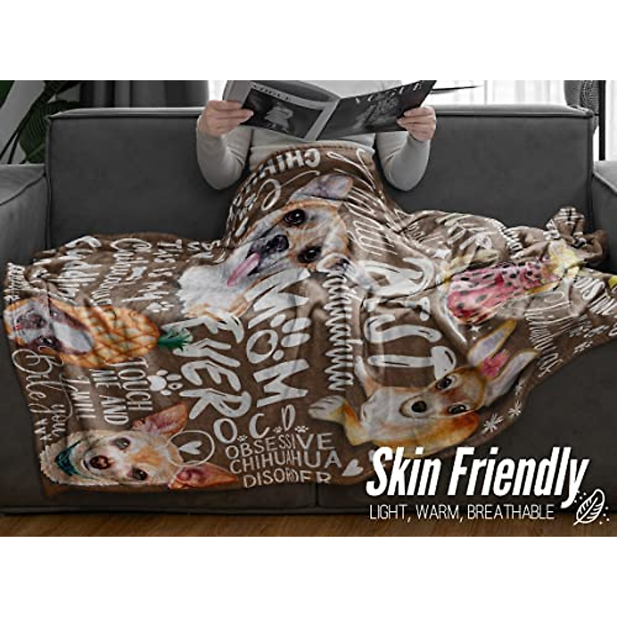 InnoBeta Chihuahua Gifts for Women, Flannel Throw Blanket for Chiwawa Chiuauaha Lovers (50"x 65") - Best Chihuahua Mom