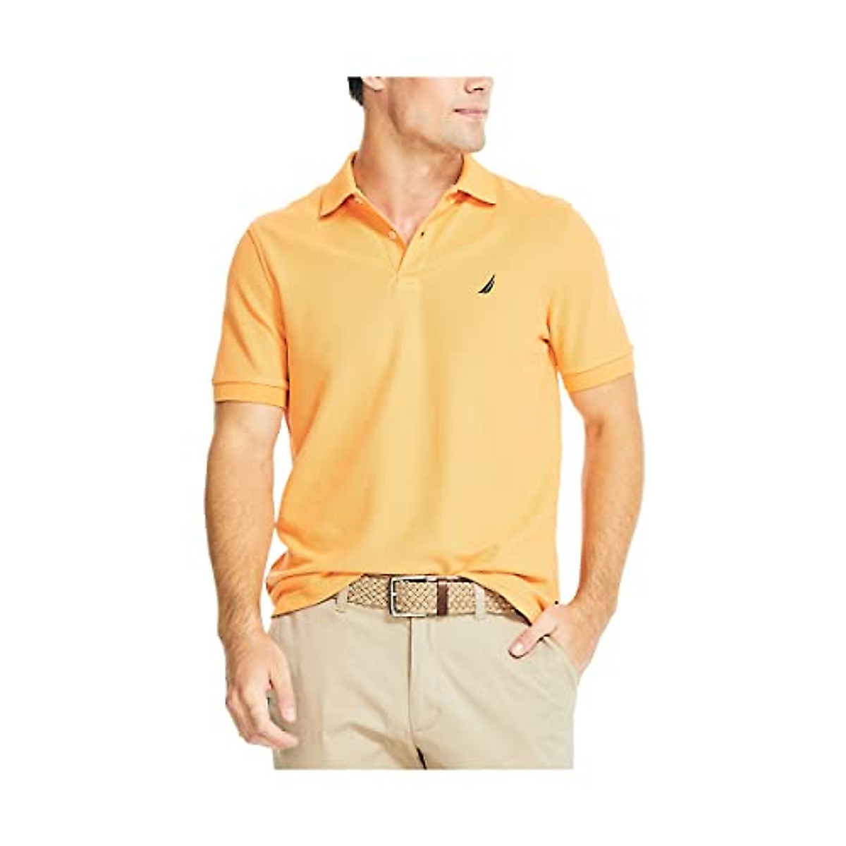 Nautica Men's Sustainably Crafted Classic Fit Deck Polo,Melon Sugar,L
