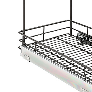 PIOJNYEN Pull Out Cabinet Organizer, 2-Tier Cabinet Pull Out Shelves, Kitchen Cabinet Organizer for Storing Kitchen Utensils Such As Dinner Plates, Bowls, Spices, Baking Supplies (10.5" W X 21.5" D)