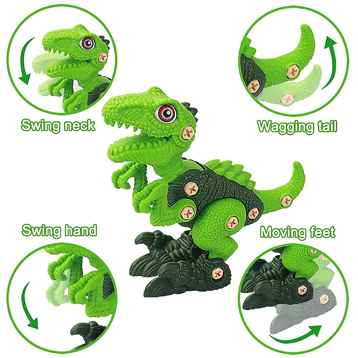 5 in 1 Take Apart Dinosaur & Truck Toys for Kids, Take Apart Toys with Electric Drill Stem Dinosaur Building Construction Educational Learning Toy for Kids Girls Boys 3 4 5 6 7 Year Old