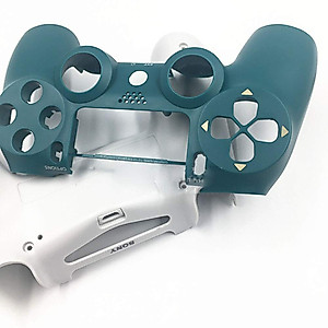 DIY Full Housing Shell Plastic Housing Shell Front Housing with Button Screw Driver for Playstation 4 JDS-040 PS4 040 Controller (Green)