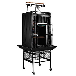 Colorday Good Night Bird Cage Cover for Large Bird Cage with Play Top (Patent Pending),Black 61"