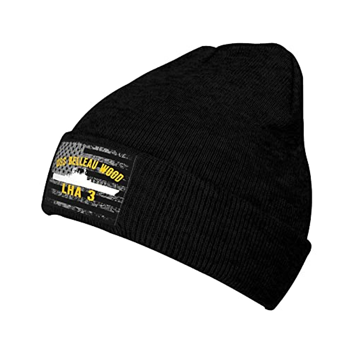 USS Belleau Wood LHA-3 Unisex Knitted Hat Beanie Winter Warm Stretch Skull Hat Black