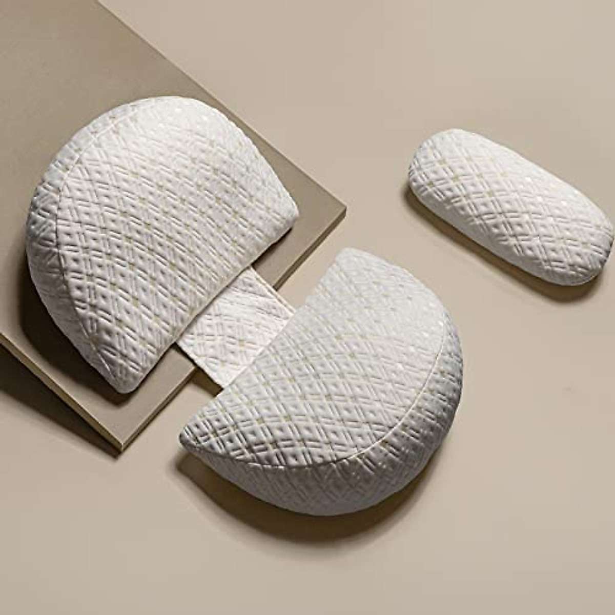 Busarilar Pregnancy Pillows for Sleeping, Maternity Pillow, Pregnancy Body Pillow Support for Back, Legs, Belly, Hips of Pregnant Women, Detachable and Adjustable with Pillow Cover (White, Small)