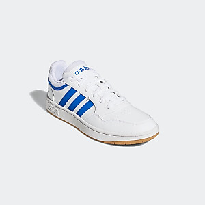 adidas Men's Hoops 3.0 Basketball Shoe, White/Team Royal Blue/Gum, 9.5