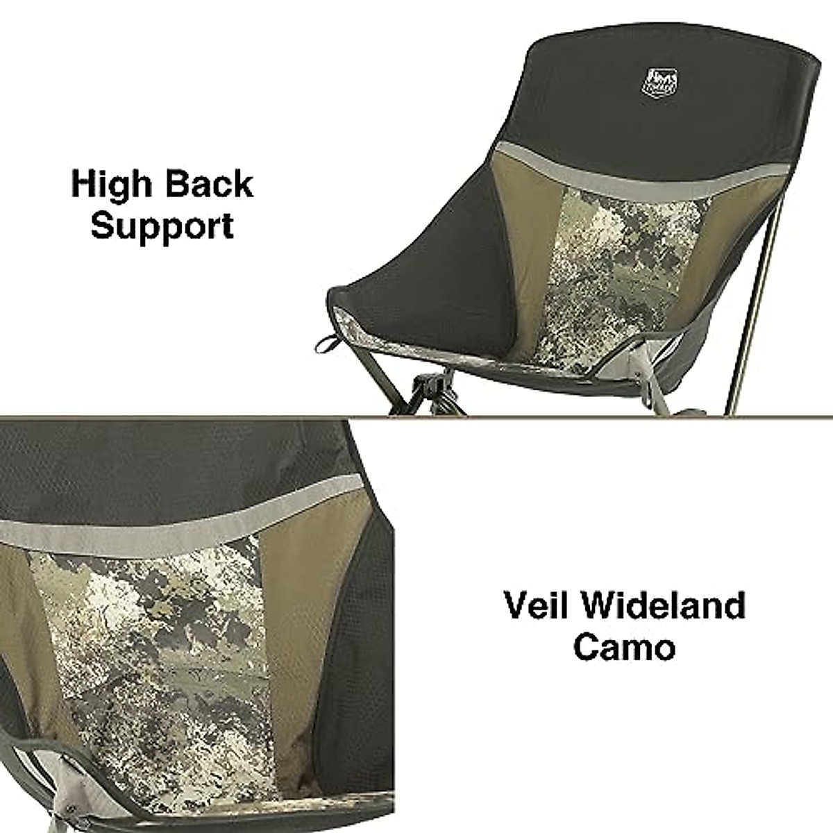TIMBER RIDGE Portable Rocking Camping Adults Patio Rocker Chair Foldable for Lawn, Yard, Indoor, Support up to 300 lbs, Carry Bag Included, Camo