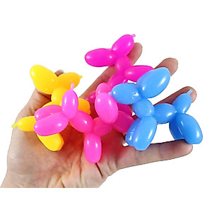 12 Mini Balloon Dog Stretchy Toy - Cute Squishy Sensory Fidget Toy - Party Favors & Prizes (1 Dozen)