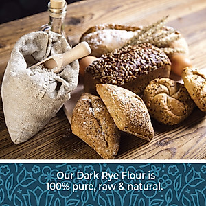 Rye Flour 2lb / 32oz, Dark Rye Flour for Bread, Pumpernickel Flour, Rye Bread Flour, Rye Flour for Baking, 100% Whole Rye Flour, Non-GMO.