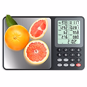 Fuzion Nutrition Food Scale, Digital Food Scale for Weight Loss, Calculating Food Facts, Macro, Calorie, Meal Prep, Portion Control, Stainless Steel