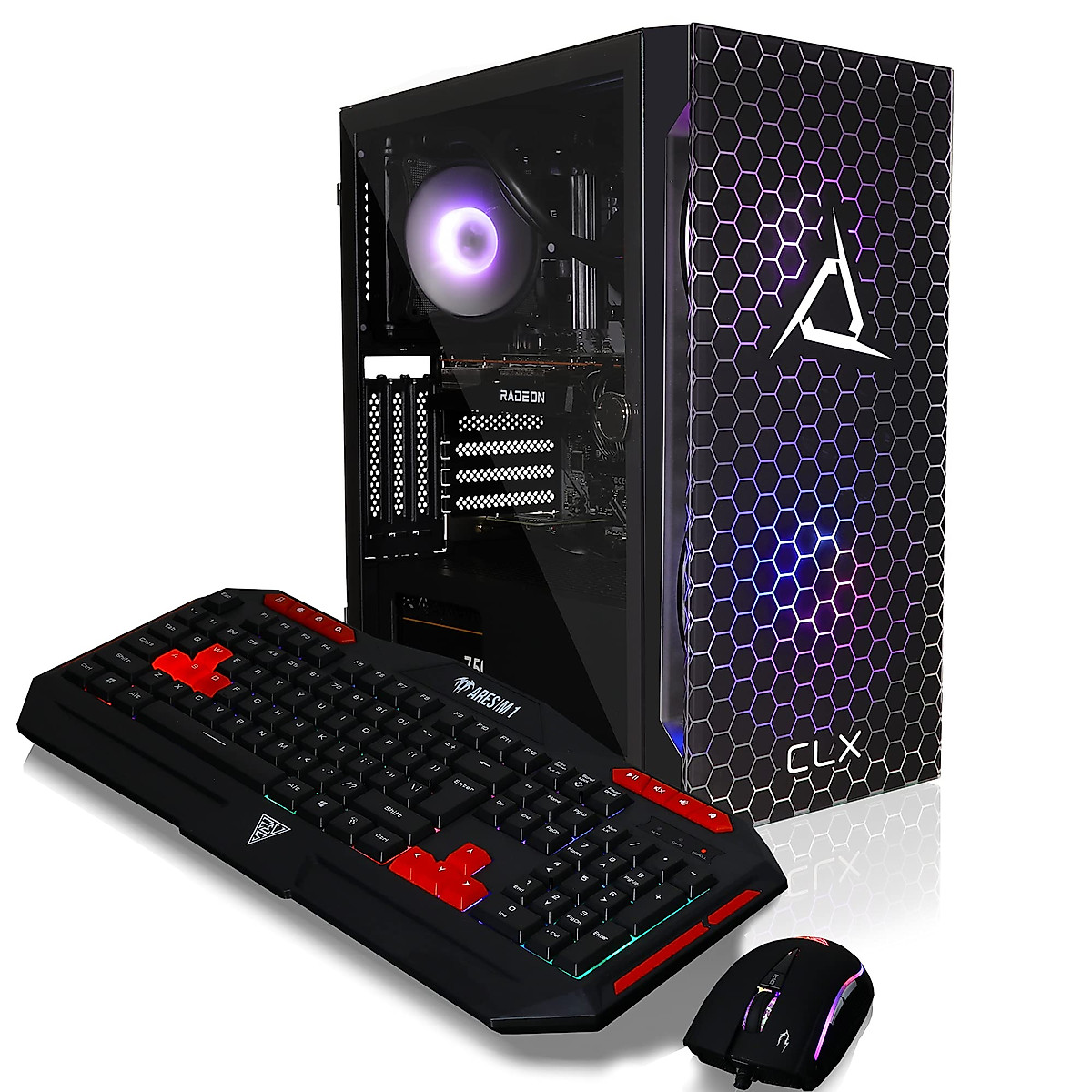 CLX Set Gaming Desktop - Liquid Cooled AMD Ryzen 7 5800X 3.8GHz 8-Core Processor, 16GB DDR4 Memory, Radeon RX 6700 XT 12GB GDDR6 Graphics, 500GB SSD, 3TB HDD, WiFi, Windows 11 Home 64-bit, Black