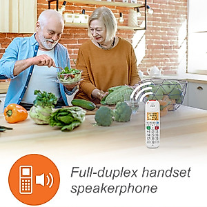 VTech SN5127 Amplified Cordless Senior Phone with Answering Machine, Call Blocking, 90dB Extra-loud Visual Ringer, One-touch Audio Assist on Handset up to 50dB, Big Buttons and Large Display, White