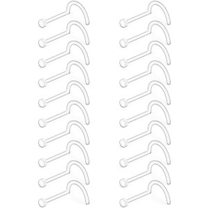 Ruifan 18G Clear Bioflex Screw Nose Ring Stud Retainer Body Jewelry Piercing Top Flat 2mm 2.5mm 3mm 20-30PCS