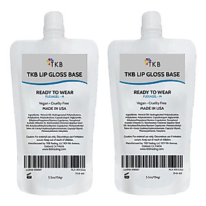 TKB Lip Gloss Base (Flexagel M) | Ready-to-Wear| Moisturizing, High Shine, Crystal Clear, Vegan and Cruelty free| Made in USA. (11 oz (2 of 5.5 oz bag))