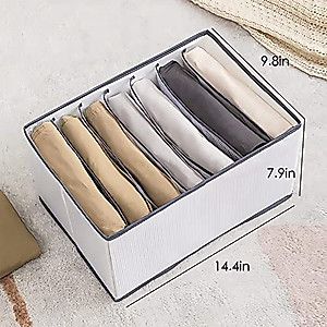 Pants Jeans Clothes Organizer Drawer for Wardrobe Folded Closet Organizers Storage Bins Washable Foldable Compartment Bedroom Separation Baskets Organization Jean Skirts Legging Sweater Dresses T-shirts Baskets Clothing (1)