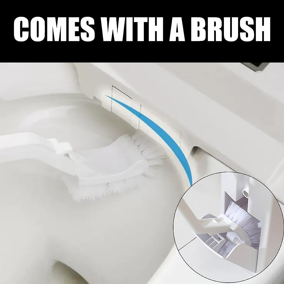 Small Bathroom Trash Can and Toilet Brush Set, 2L Slim Garbage Can with Lids, RV Trash Can, Tall Narrow Bathroom Trashcans, Garbage Trash Bin Waste Basket for Bathroom, Camper, Toilet (White, 2 L)