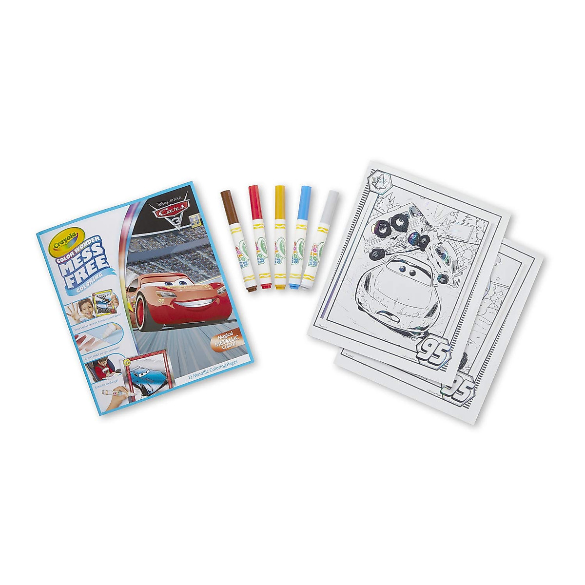 Crayola Color Wonder Cars 3, Mess Free Coloring, 12 Pages, 75-2450