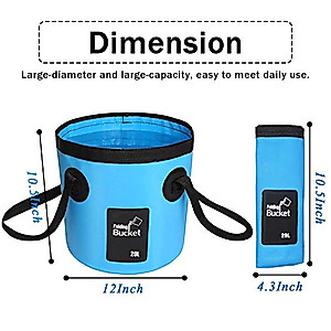 Collapsible Bucket, Esthesia 5 Gallon Bucket Multifunctional Portable Collapsible Wash Basin Folding Bucket Water Container Fishing Bucket for Travelling Camping Hiking Fishing Gardening