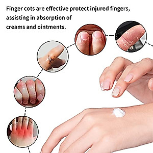 tifanso 12 PCS Finger Cots - Finger Protectors Gel Finger Gloves Covers Fingertip Sleeves Guards for Cracked Skin, Trigger Finger and More, Large Size