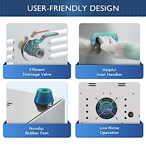 CREWORKS Ultrasonic Cleaner with Digital Timer & Heater, Portable 10L Ultrasonic Cavitation Machine, 304 Stainless Steel Professional Sonic Cleaning Machine for Jewelry Circuit Boards Auto Parts More