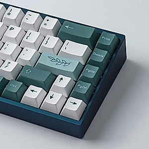 Hyekit PBT Keycaps 100 Keys Botanical Garden Dye-Sublimation Cherry Profile US/ISO Layout Custom Keycaps for 61/64/68/75/87 Mechanical Gaming Keyboard