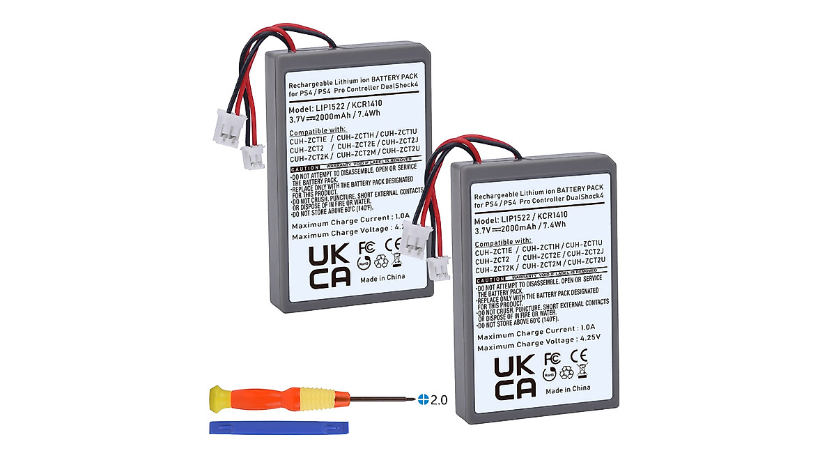 Batmax 2Pc 2000mAh LIP1522 KCR1410 Battery for Sony PS4 Playstation 4 ...