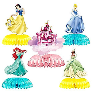 Ou Guan 9pack Disne Princess Party Honeycomb Centerpiece Table Decorations Disne Princess Theme Birthday Party Supplies