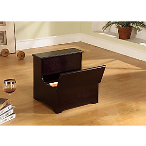 King's Brand Cherry Finish Wood Bedroom Bed Storage Step Stool