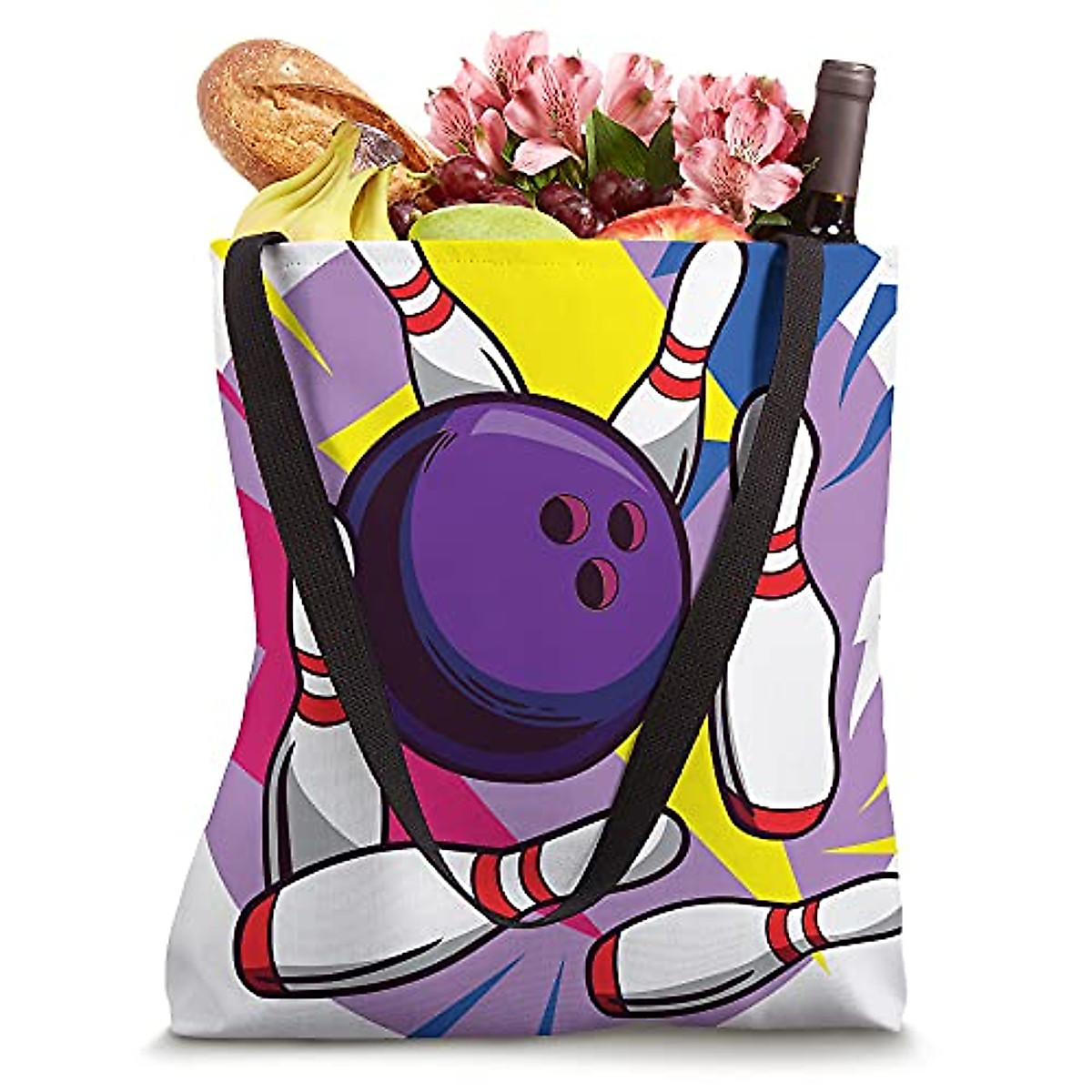 Retro Bowling Pins Bowling Ball Tote Bag