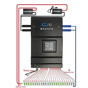 JK Smart BMS 4-24S 100-300A Lifepo4 Battery Protection Board 1A 2A Active Balance with Bluetooth Support CANBUS,RS485 Module (JK-BD6A17S-8P)